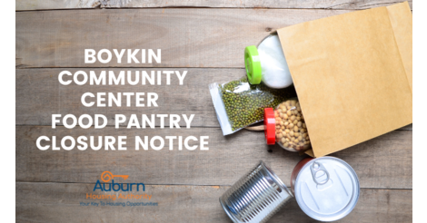 Food Pantry Closure Notice (12/21/2022) - News - Auburn Housing ...